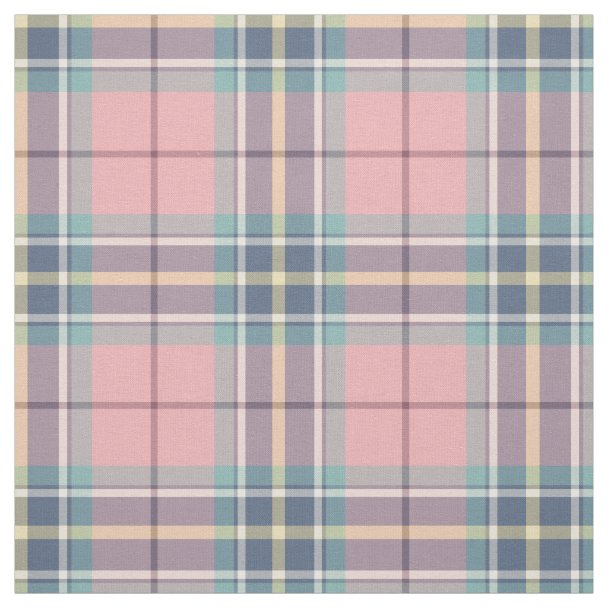 Pastel Plaid Fabric | Zazzle