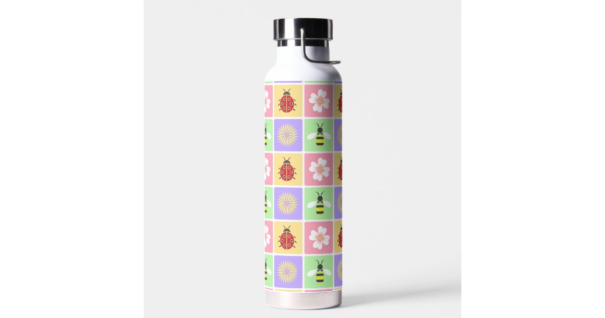 Spring Patches Water Bottle | Zazzle