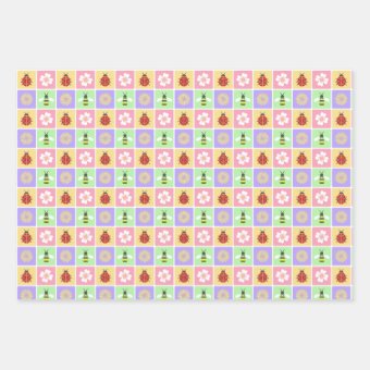 Spring Patches Wrapping Paper Set | Zazzle