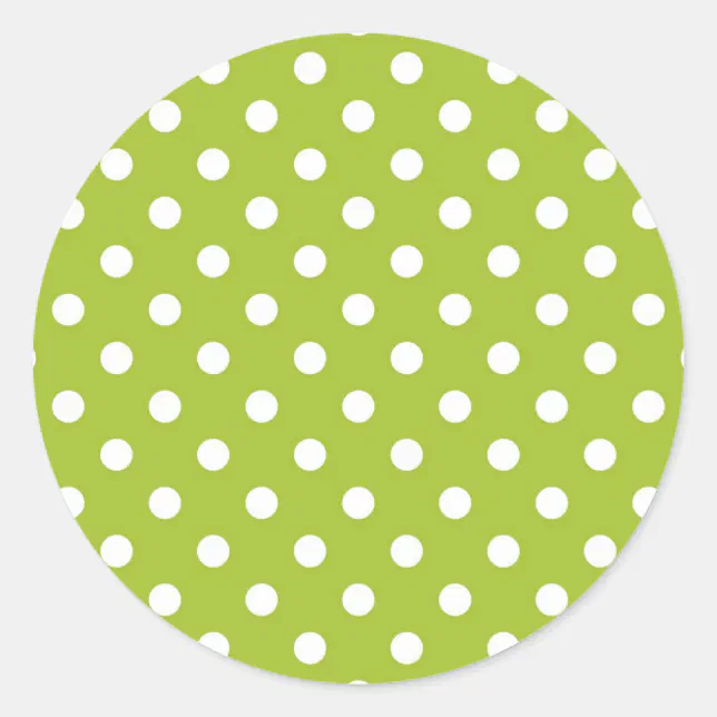 Spring pattern with white polka dots classic round sticker | Zazzle