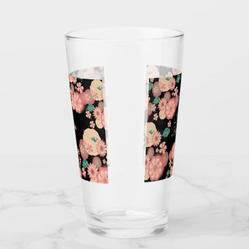 Spring Peach Flowers Garden Floral Decoration Boho Glass | Zazzle