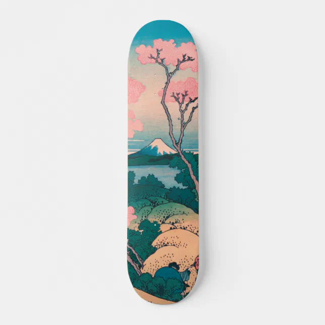 Spring Picnic under Cherry Tree Flowers Mount Fuji Skateboard | Zazzle