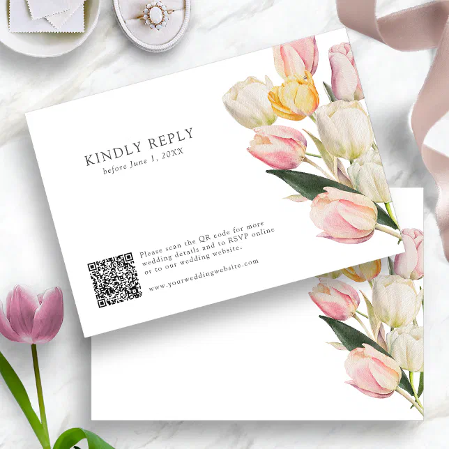 Spring QR Code RSVP Card | Zazzle