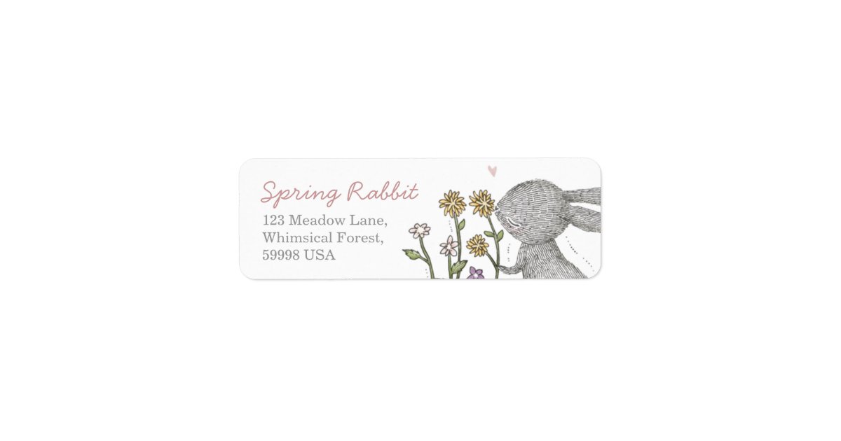 Spring Rabbit Return Address Label | Zazzle