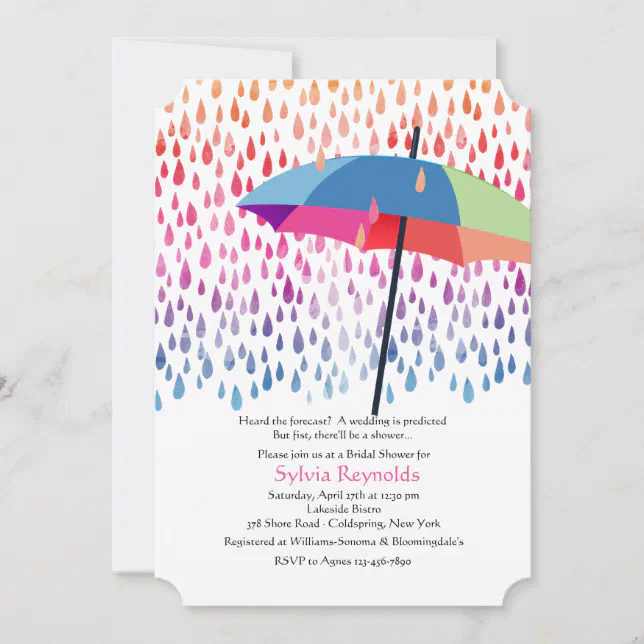 Spring Rain Bridal Shower Invitation | Zazzle