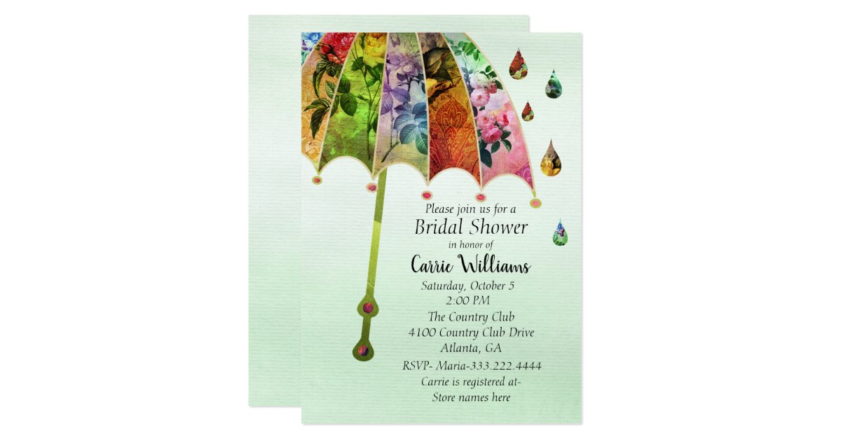Spring Rain Bridal Shower Invitation | Zazzle.com