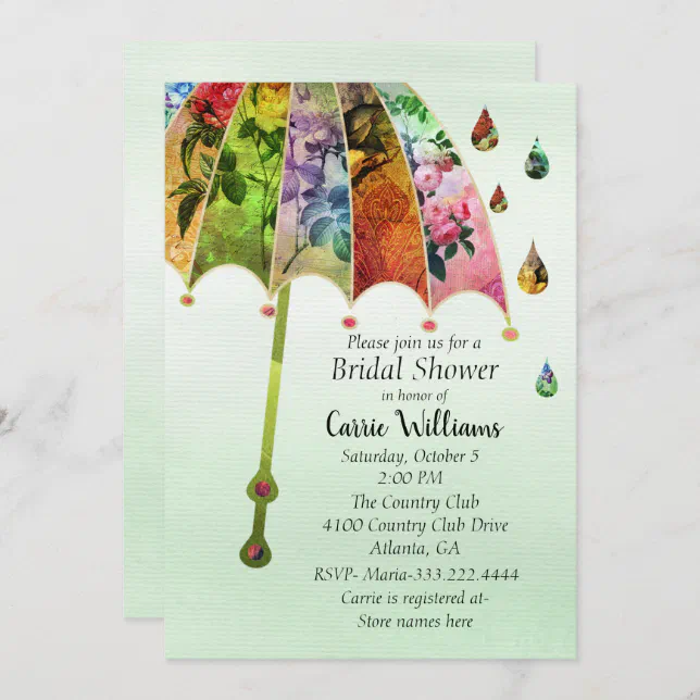 Spring Rain Bridal Shower Invitation | Zazzle