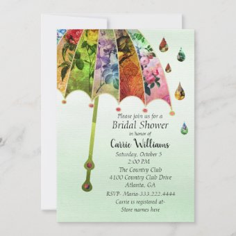 Spring Rain Bridal Shower Invitation | Zazzle