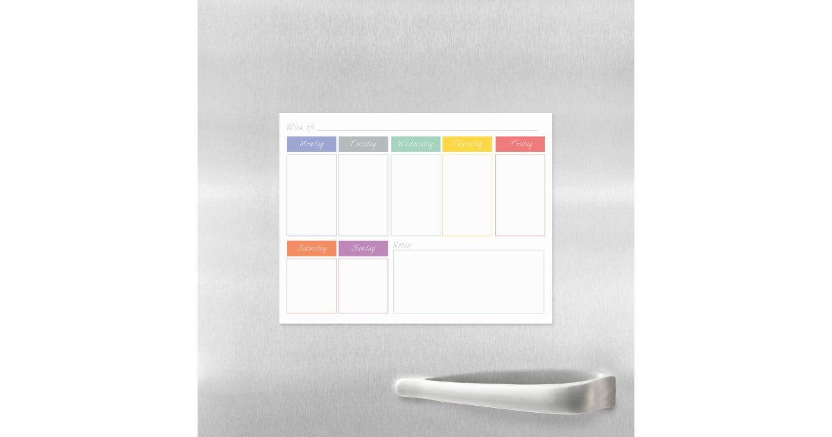 Spring Rainbow Watercolor Weekly Calendar Planner Magnetic Dry Erase ...