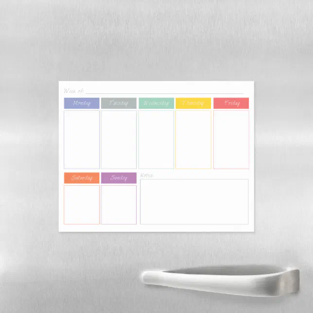 Spring Rainbow Watercolor Weekly Calendar Planner Magnetic Dry Erase ...