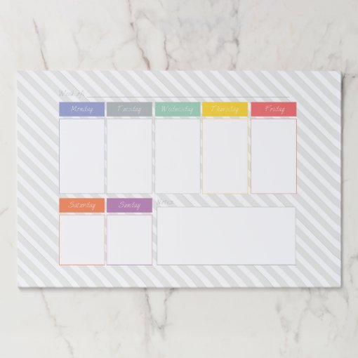 Spring Rainbow Weekly Calendar Large Tearaway Pad | Zazzle