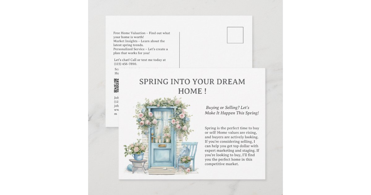 Spring Real Estate Postcard | Zazzle