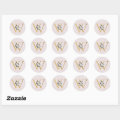Spring roses gold initials sticker letter W | Zazzle