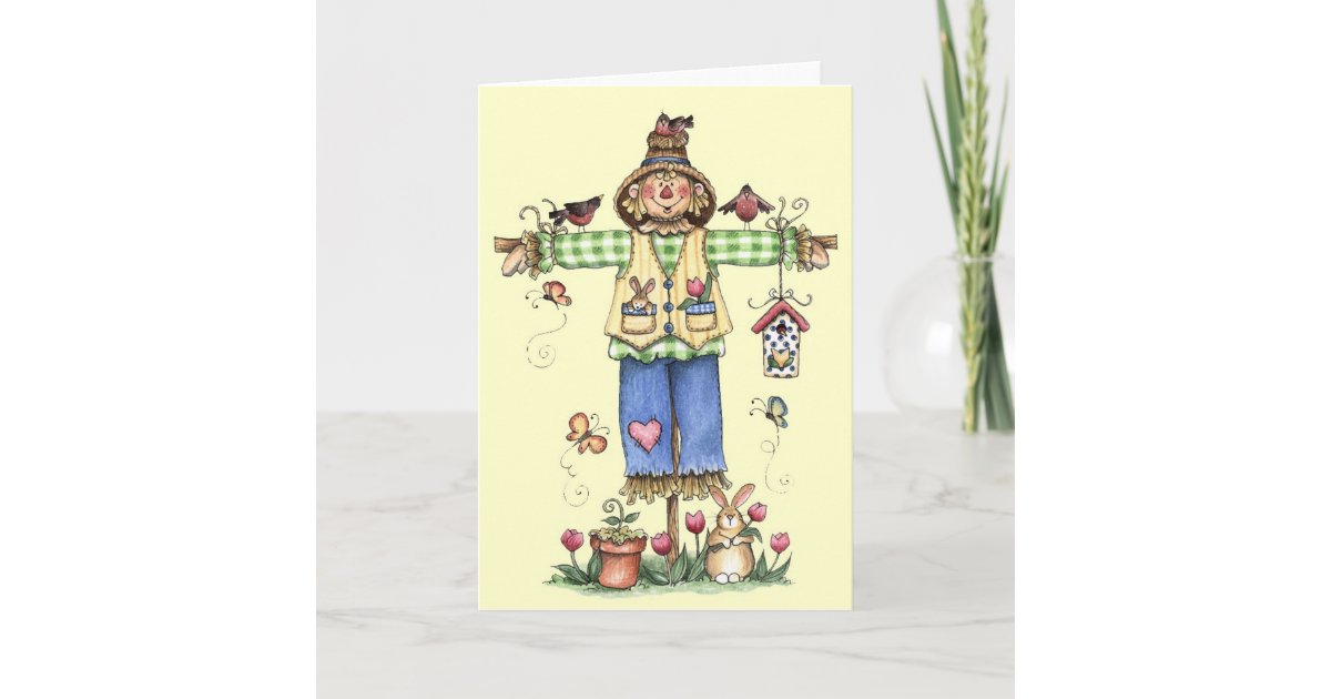 Spring Scarecrow - Greeting Card | Zazzle