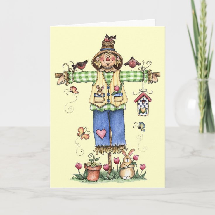 Spring Scarecrow - Greeting Card | Zazzle