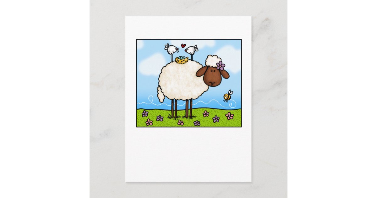 spring sheep postcard | Zazzle
