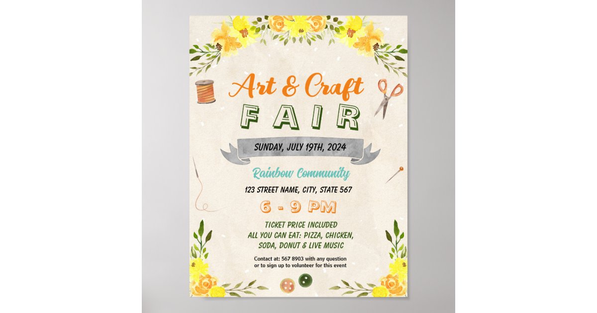 Spring Summer Craft Show event template Poster | Zazzle