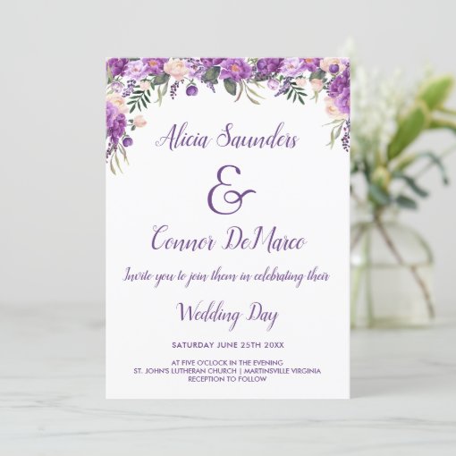 Spring Summer Floral Casual Wedding Invitation | Zazzle