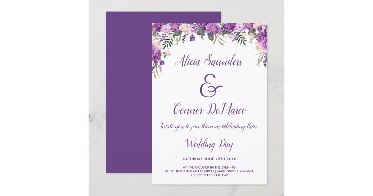 Spring Summer Floral Casual Wedding Invitation | Zazzle