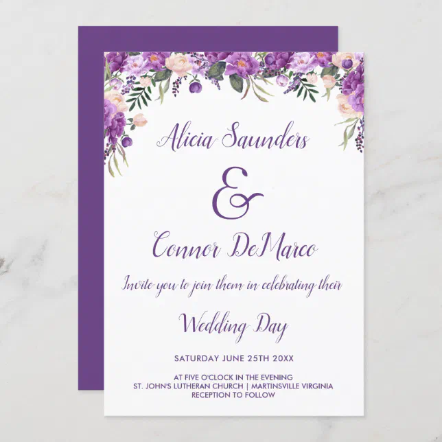 Spring Summer Floral Casual Wedding Invitation | Zazzle
