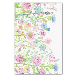 Spring summer pink blue flower meadow tissue paper | Zazzle