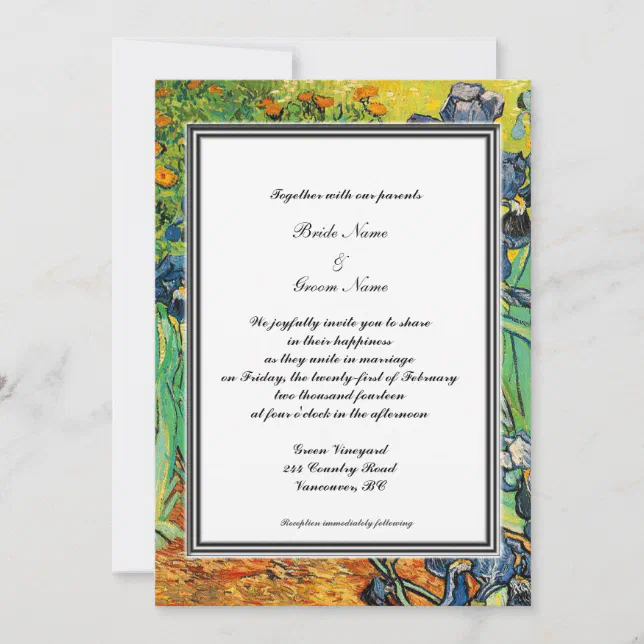 spring, summer wedding invitation. van Gogh Invitation | Zazzle