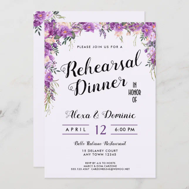 Spring Summer Wedding Rehearsal Dinner Invitation | Zazzle