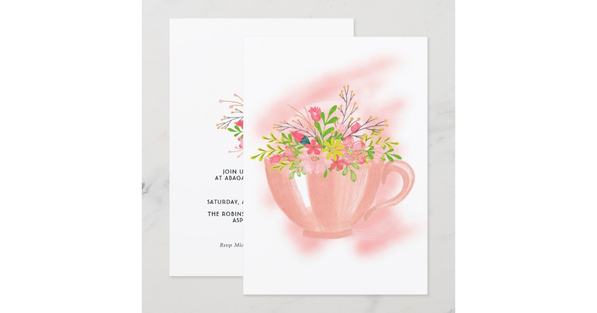 Spring Tea Birthday Party Invitation | Zazzle