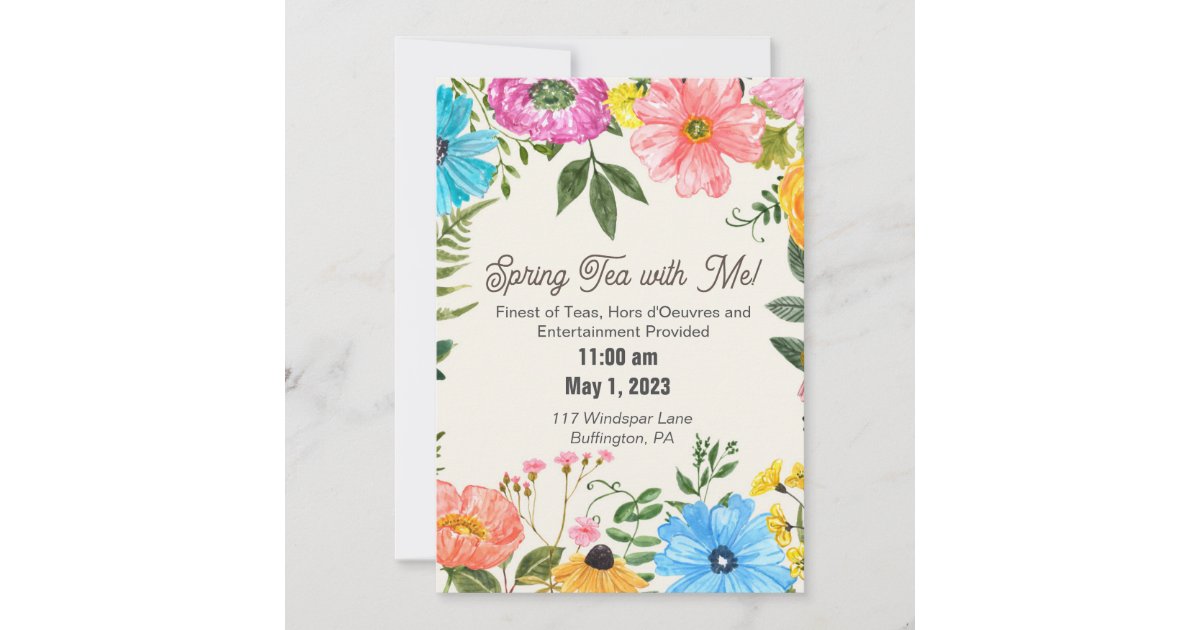 Spring Tea, Spring Celebrations, Spring Equinox, Invitation | Zazzle