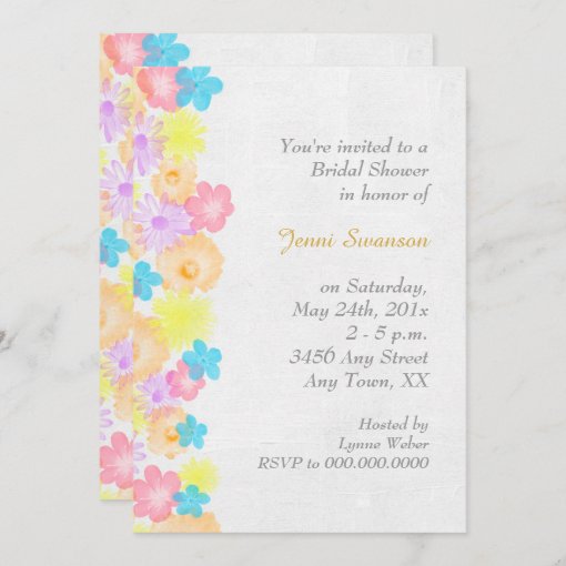 Spring Theme Flower Border Bridal Shower Invitation | Zazzle