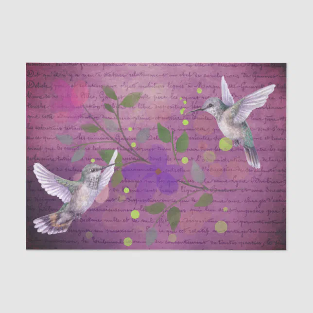 Spring time Hummingbird decoupage Tissue Paper | Zazzle