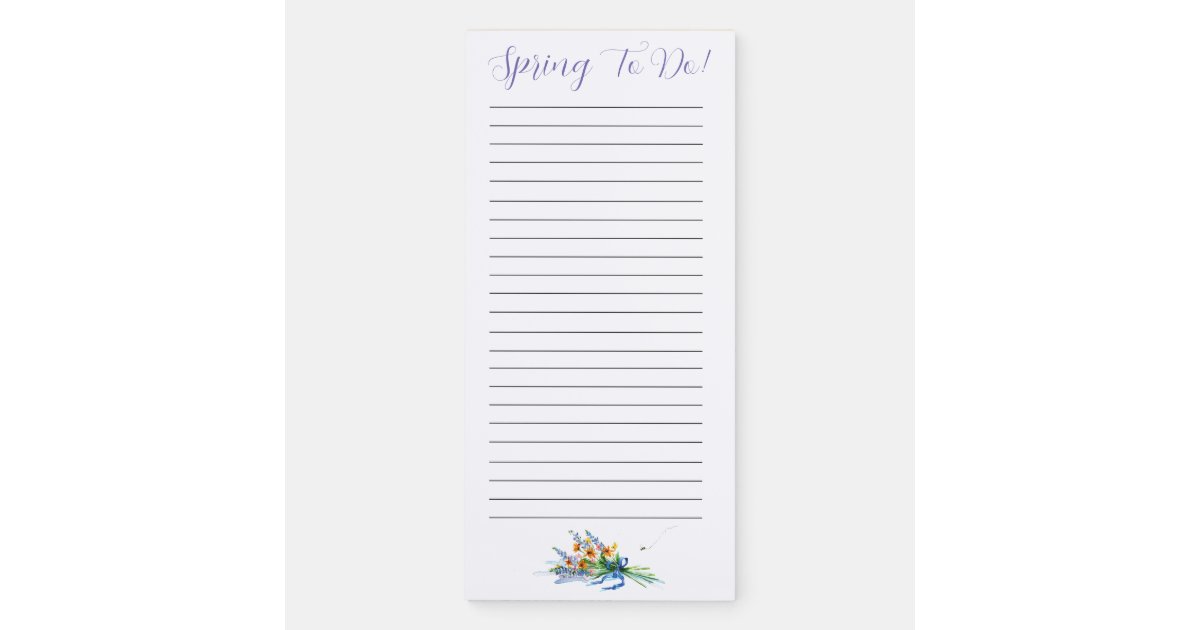 Spring To Do List Magnetic Notepad | Zazzle