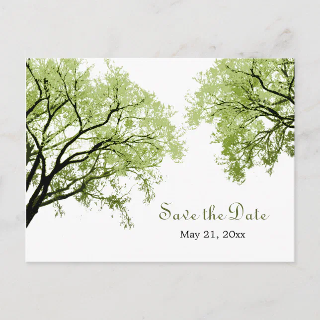 Spring Trees 2 - Save the Date Postcard | Zazzle