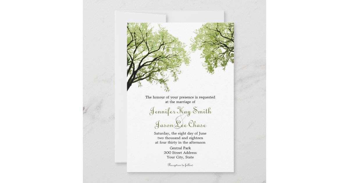 Spring Trees 2- Wedding Invitations | Zazzle