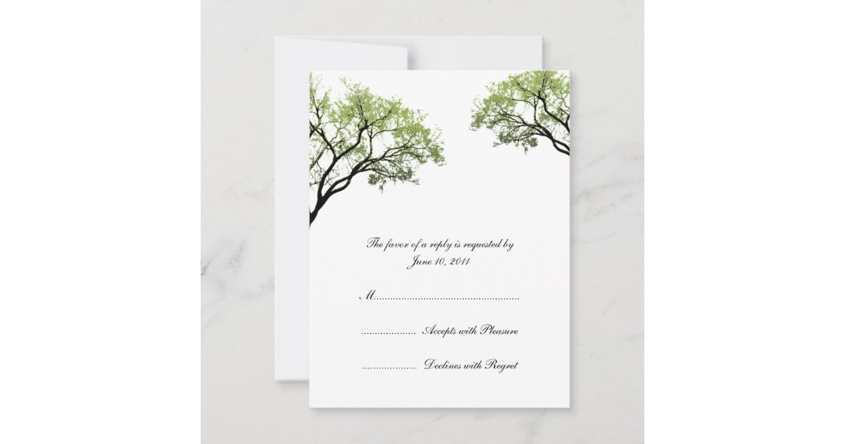 Spring Trees Wedding Invitation RSVP | Zazzle