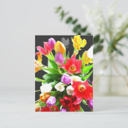 Spring Tulip Flowers Postcard | Zazzle