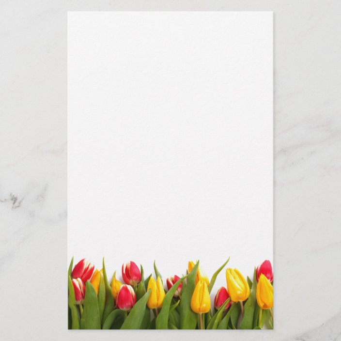 Spring Tulip Garden Stationary Stationery | Zazzle.com