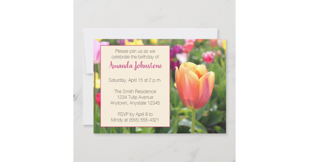 Spring Tulips Party Invitation | Zazzle