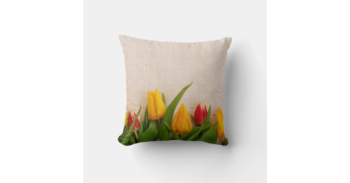 Spring Tulips Throw Pillow | Zazzle