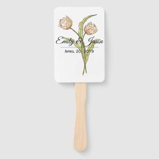 Spring Tulips wedding favor fans | Zazzle