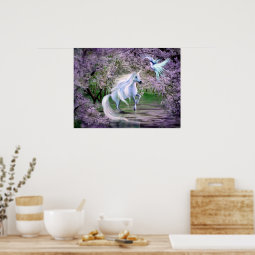 Spring Unicorn fantasy Poster | Zazzle