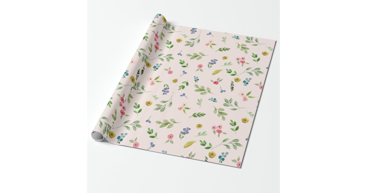 Spring Watercolor Floral Wedding Wrapping Paper | Zazzle