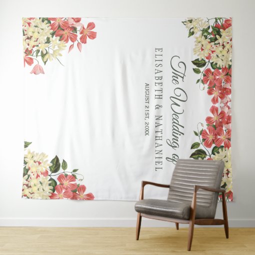 Spring wedding floral garden photo booth backdrop | Zazzle