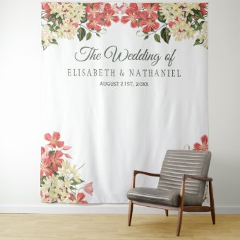 Spring wedding floral garden photo booth backdrop | Zazzle