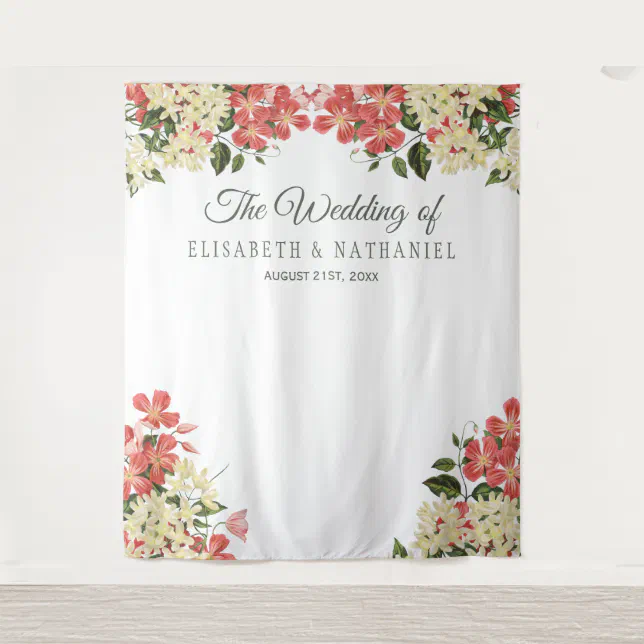 Spring wedding floral garden photo booth backdrop | Zazzle
