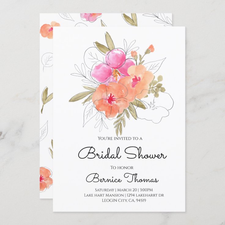 Spring wedding flower bridal shower invitation | Zazzle