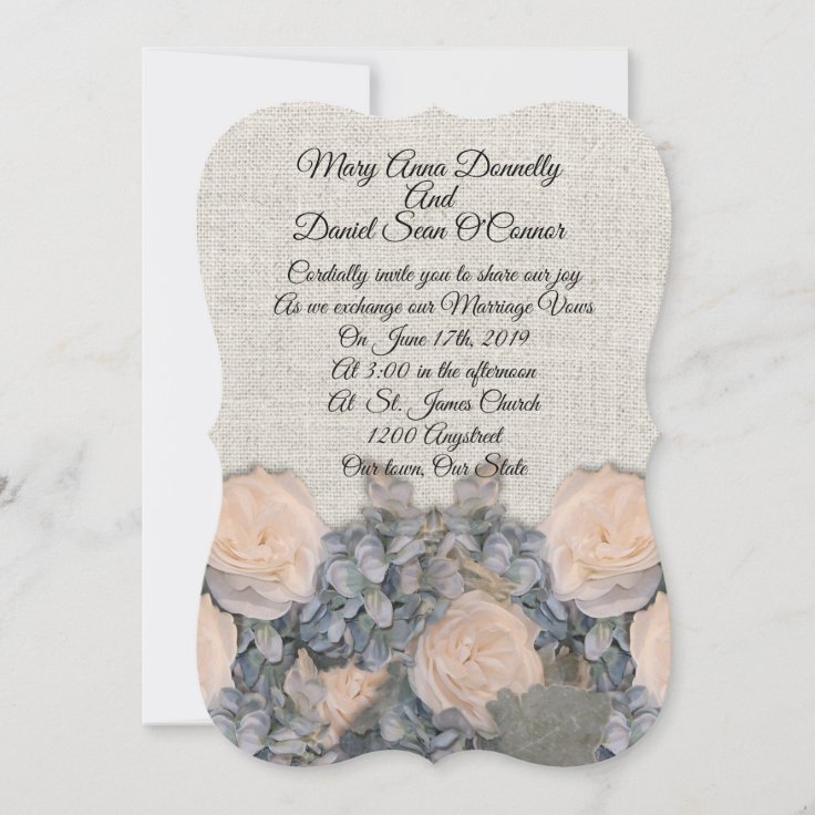 Spring wedding Invitations linen elegant | Zazzle
