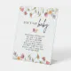Spring Wildflower Baby Shower Don't Say Baby Game Pedestal Sign | Zazzle