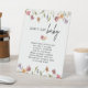 Spring Wildflower Baby Shower Don't Say Baby Game Pedestal Sign | Zazzle