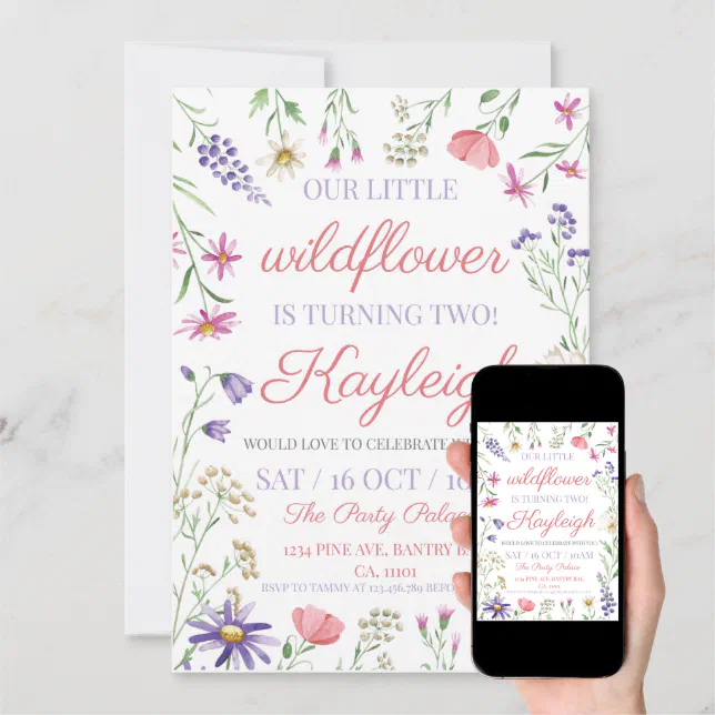 Spring Wildflower Birthday Party Invitation | Zazzle